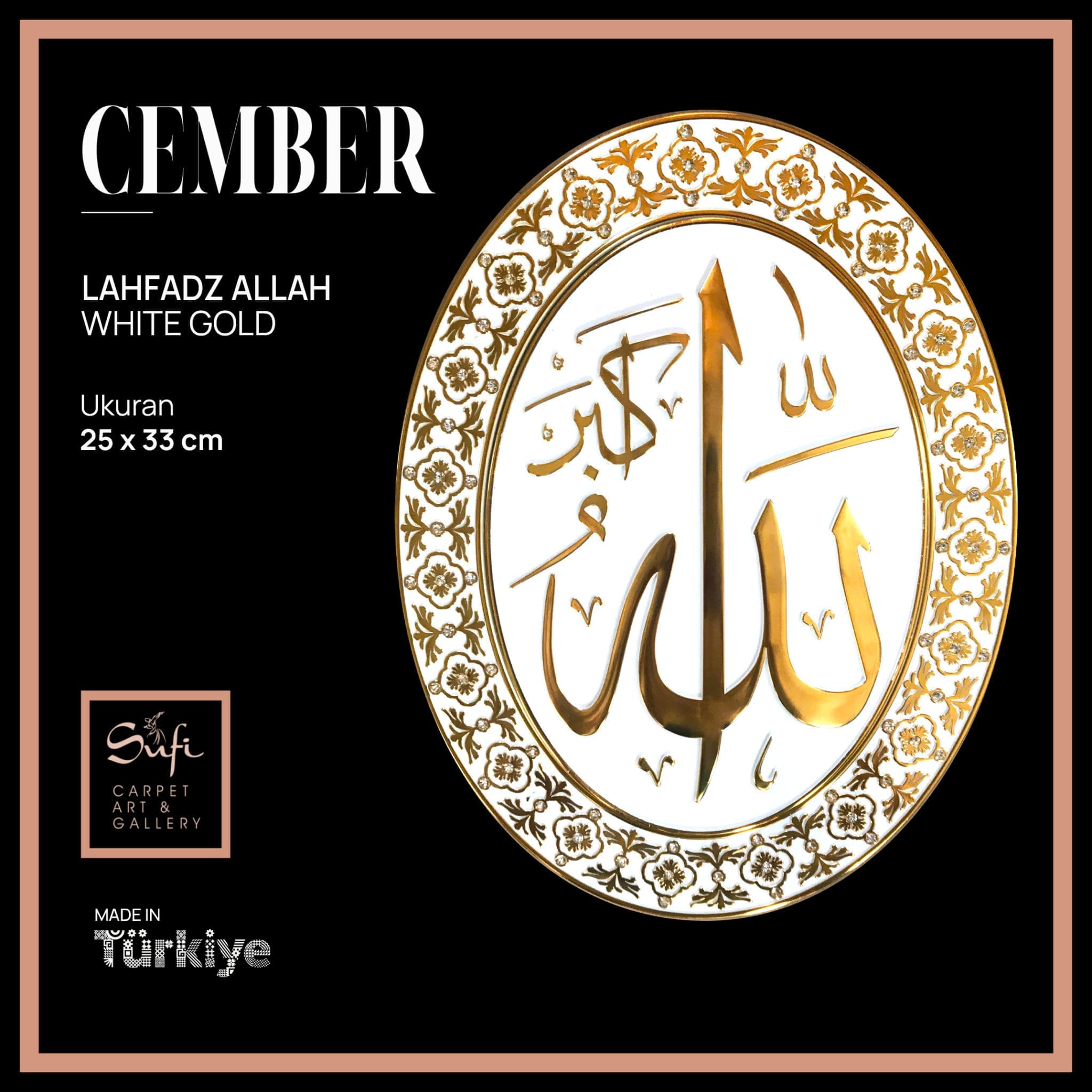 CEMBER 33 ALLAH WHITE GOLD | Sufi Carpet